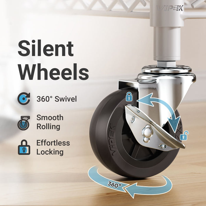 VIPEK R3C Rolling Clothes Rack - White Rack with Gray Cover